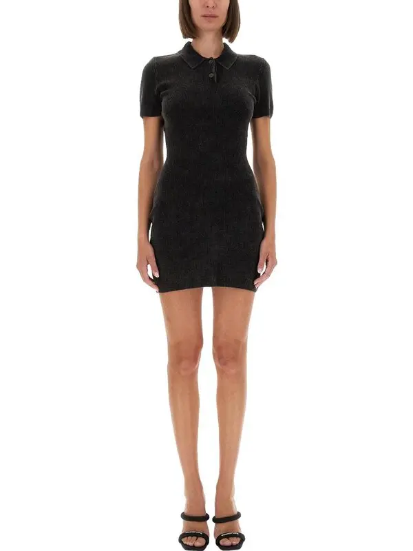 Alexander Wang Mini Dress With Polo Collar - Charcoal