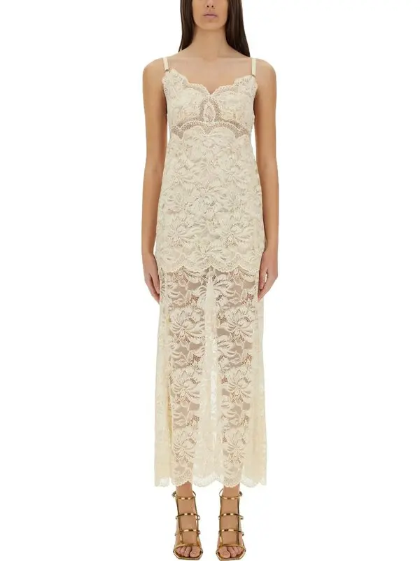Rabanne Long Lace Dress - Ivory