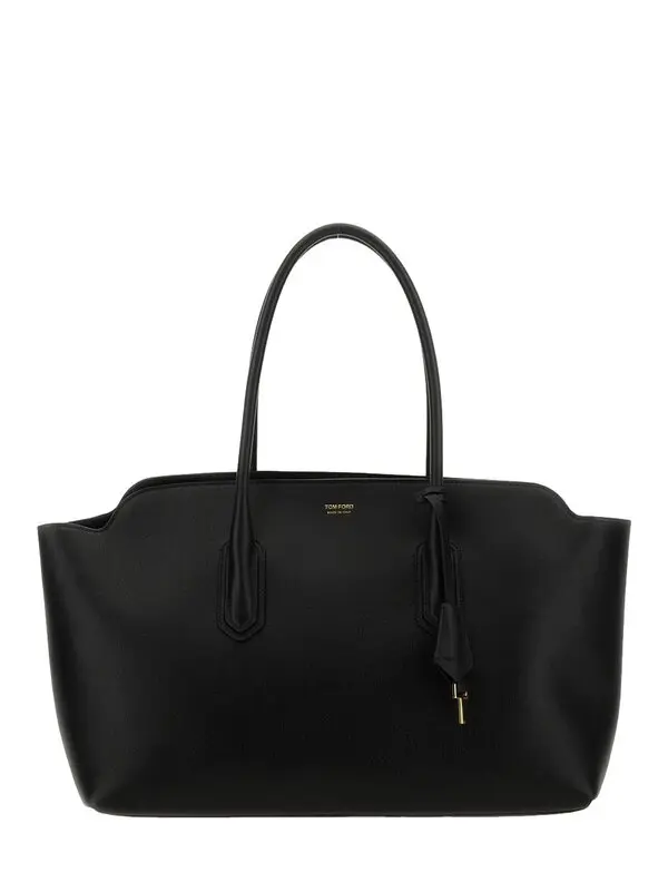 TOM FORD Large Leather Tote - Black