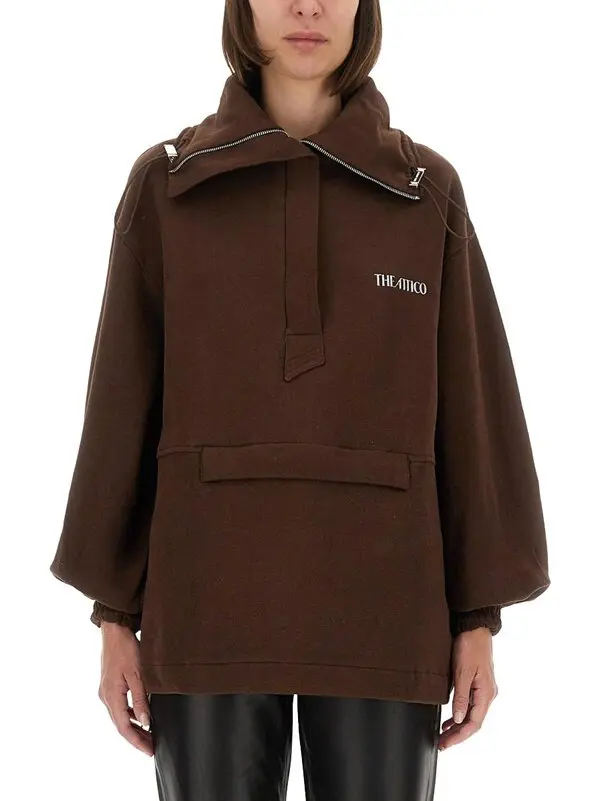 Attico Blouson With Logo - Brown