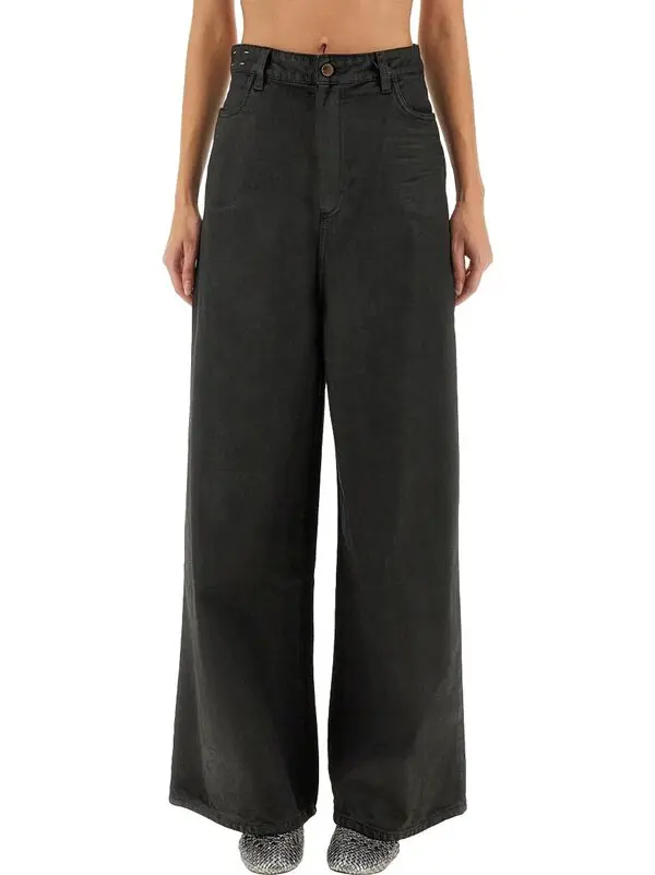ALYSI Super Flare Denim Pants - Black