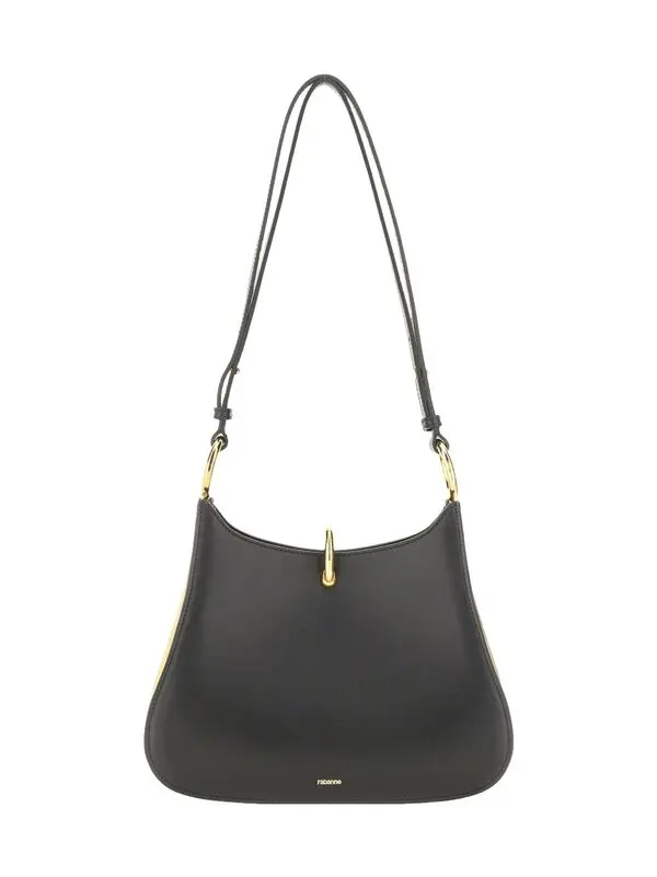 Rabanne Medium Leather Ring Bag - Black