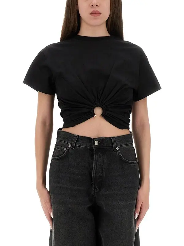 Rabanne Cropped T-shirt - Black
