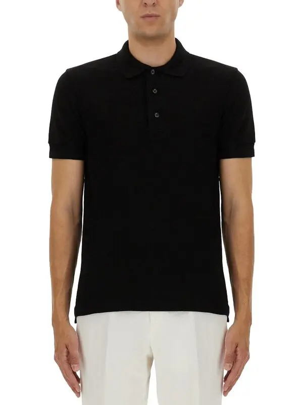 TOM FORD Pique Polo - Black