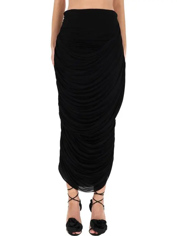 Magda Butrym Draped Midi Skirt - Black