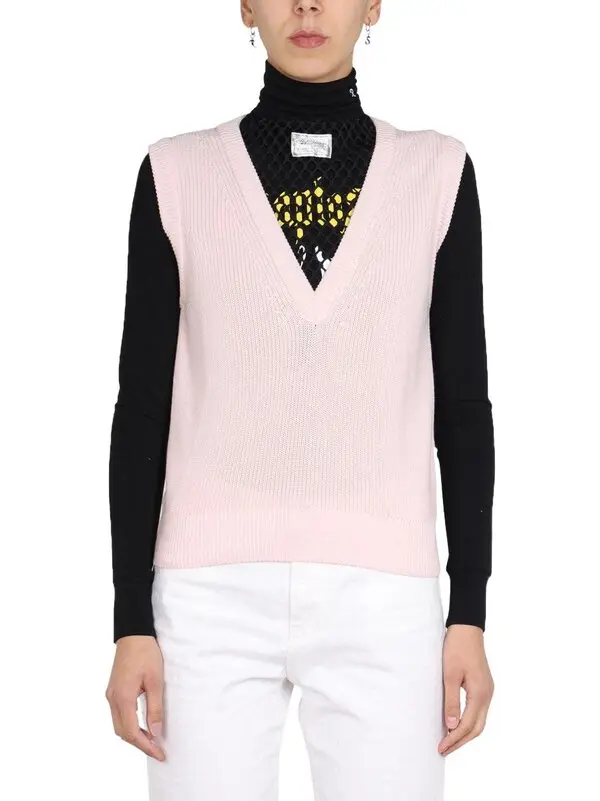 Raf Simons Knitted Vest - Pink