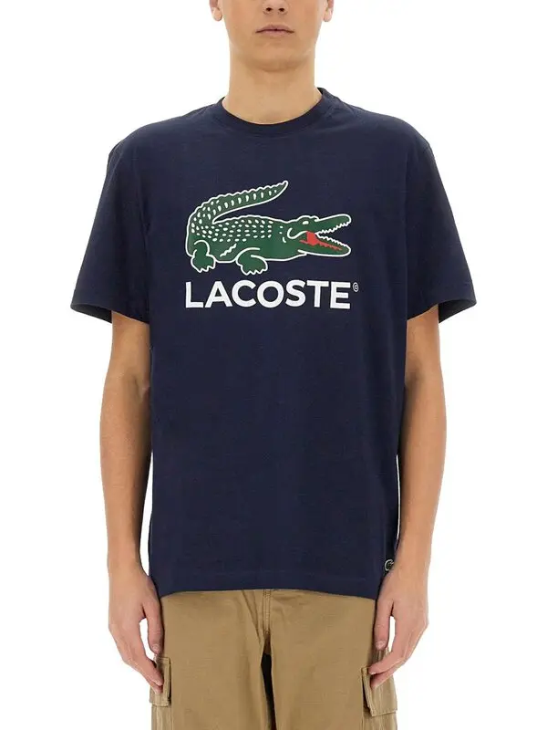 Lacoste Cotton T-shirt With Print - Blue