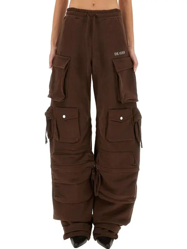Attico Balloon Fit Long Pants - Brown