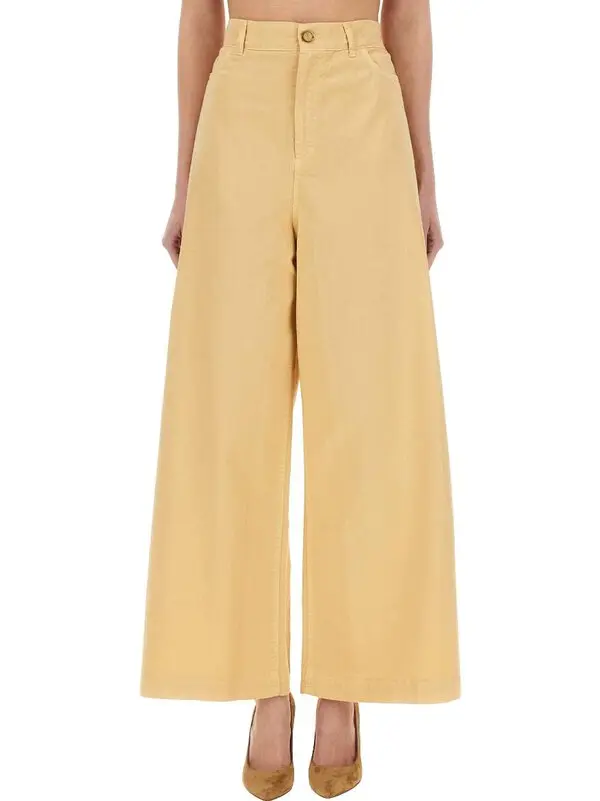ALYSI Wide-fit Cotton Pants - Yellow