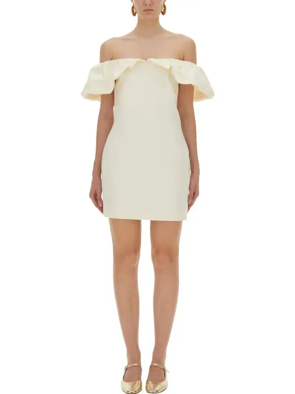 Remain Birger Christensen Mini Dress With Bare Shoulders - Ivory