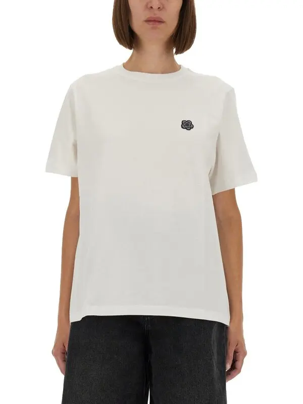 Kenzo T-shirt With 'boke Flower' Embroidery - White