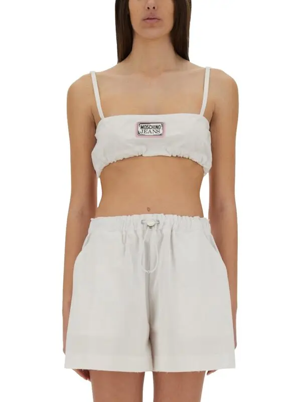 Moschino Cotton Bandeau Top - White