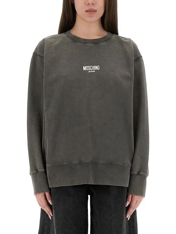 Moschino Regular Fit Sweatshirt With Logo - Grey