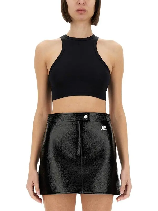COURREGES Cropped Top - Black