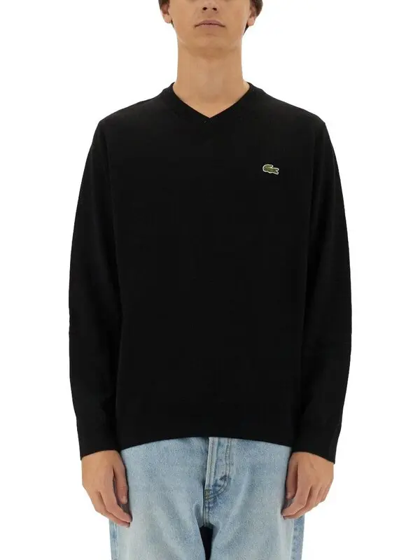 Lacoste Jersey With Logo - Black