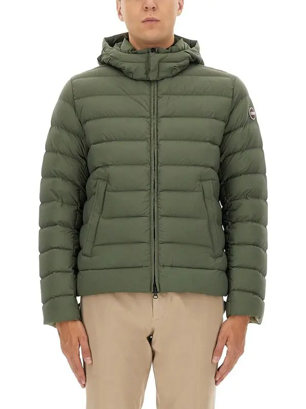 COLMAR Down Jacket With Detachable Hood - Green