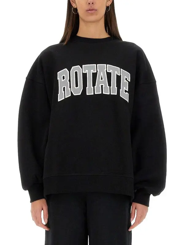 ROTATE BY BIRGER CHRISTENSEN Heavy Cotton Oversized Sweatshirt - Black