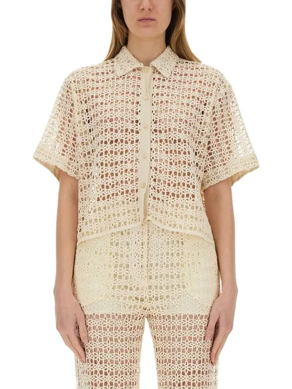 ALYSI Macramé Shirt - Beige