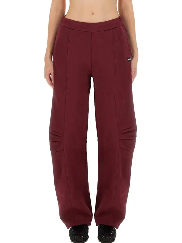 ROTATE BY BIRGER CHRISTENSEN Relaxed Fit Organic Cotton Terry Pants - Bordeaux
