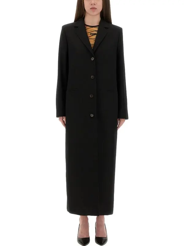 Moschino Long Tailored Coat - Black