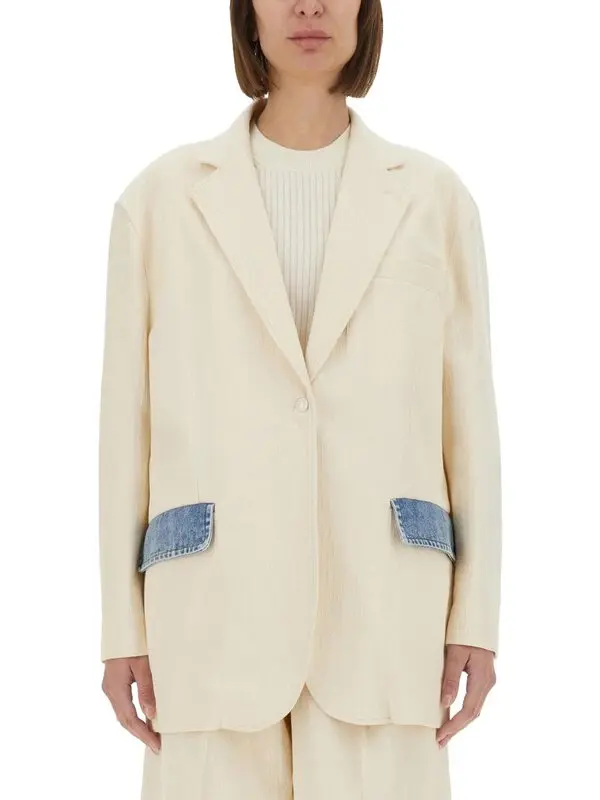 MOSCHINO JEANS Relaxed Fit Urban Jacket - Ivory
