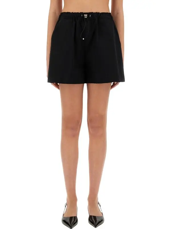 Moschino Cotton Wide Fit Shorts - Black