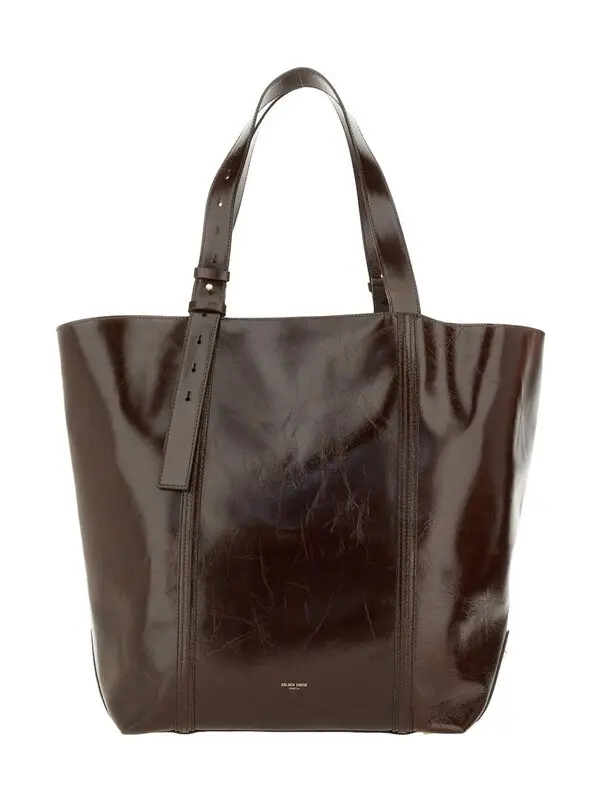 GOLDEN GOOSE Leather Tote Bag - Dark Brown