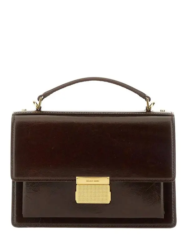 GOLDEN GOOSE Leather Handbag - Dark Brown