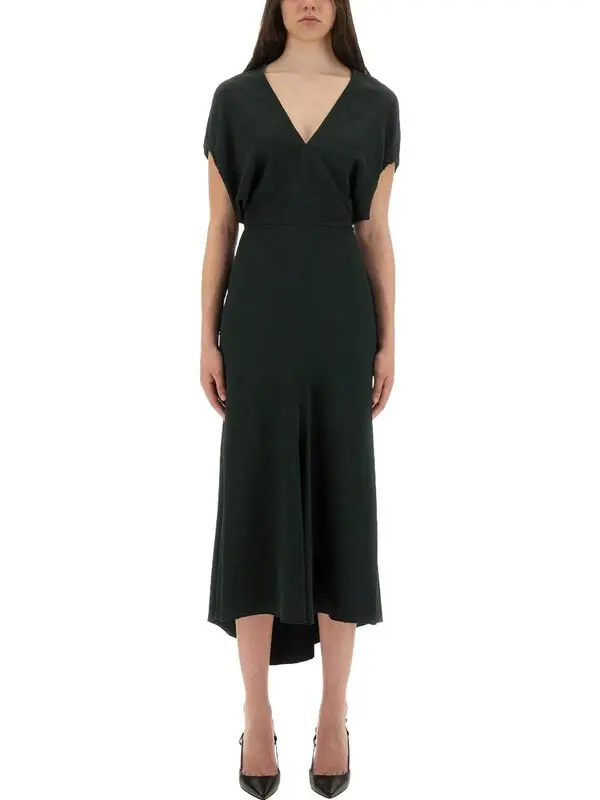 Victoria Beckham Blouson Midi Dress - Green