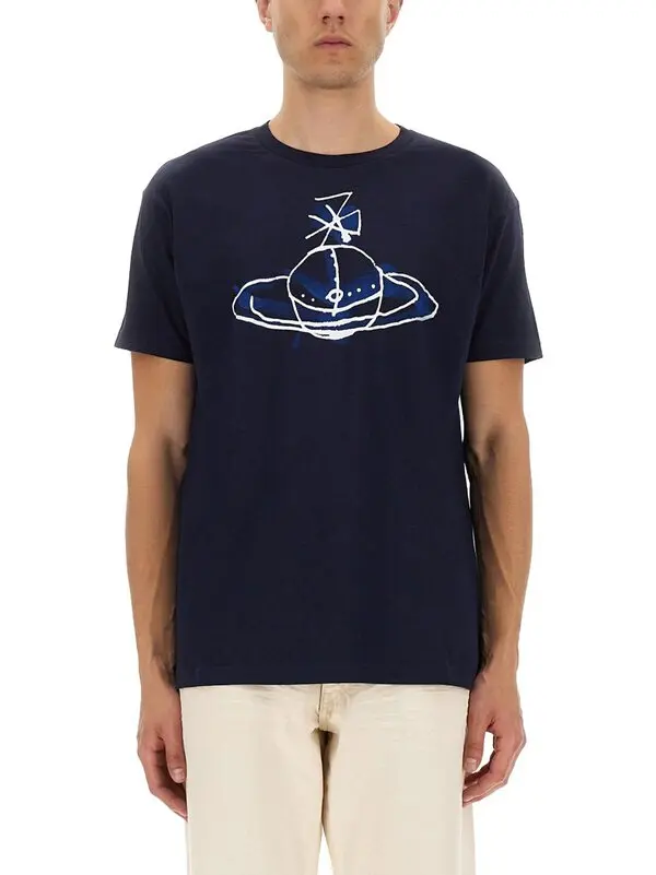 VIVIENNE WESTWOOD Orb Print T Shirt - Blue