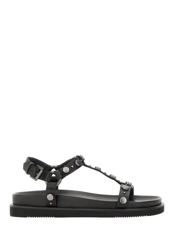 Ash Leather Sandals - Black