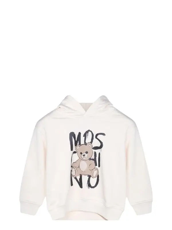 Moschino Logo Hoodie - Beige
