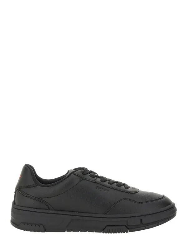 Hugo Low Top Sneaker With Zigzag Detail - Black