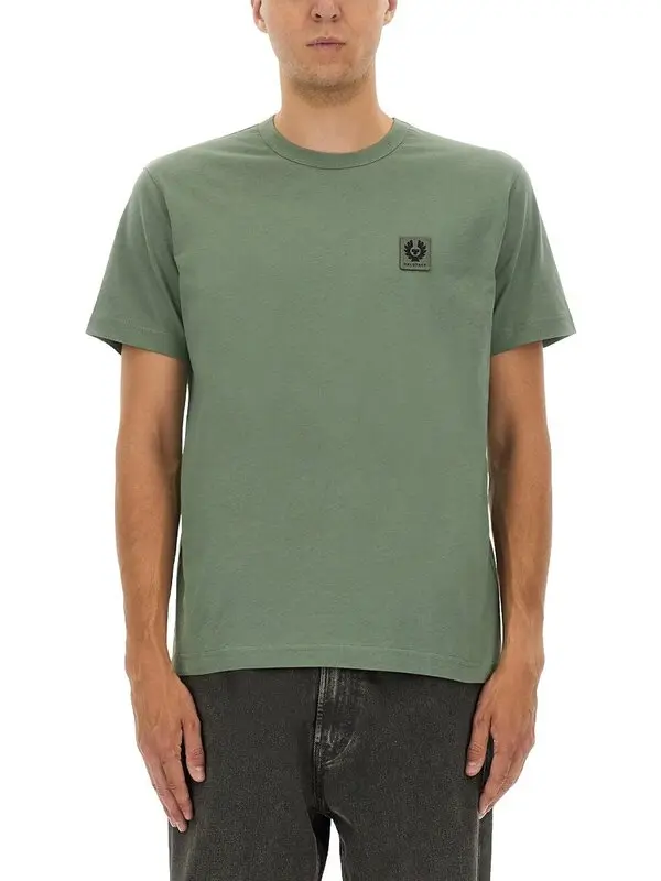 Belstaff T Shirt With Logo Patch - Green