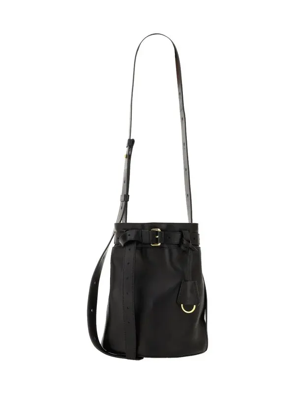Moschino Tie Detailed Bucket Bag - Black