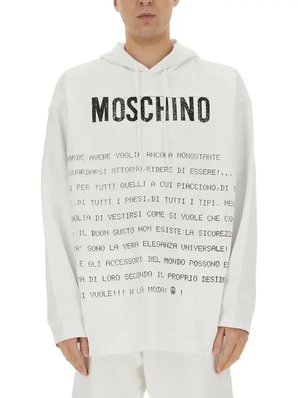 Moschino Archive Message Hoodie - White