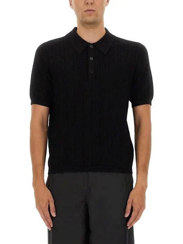Balmain Knitted Polo - Black