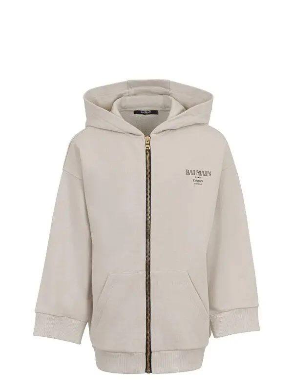 Balmain Cotton Sweatshirt - Beige