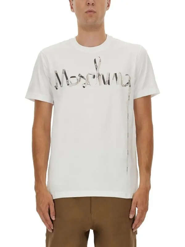 Moschino Printed Cotton T Shirt - White
