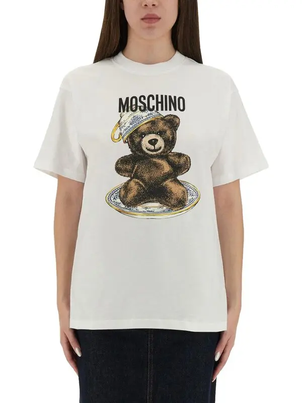 Moschino T-shirt With Teddy Print - White
