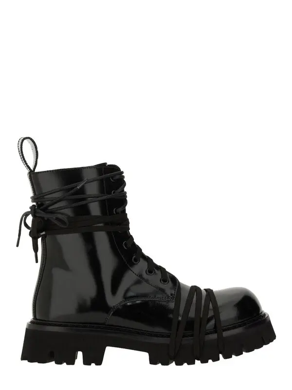 Moschino Lace Up Boots - Black