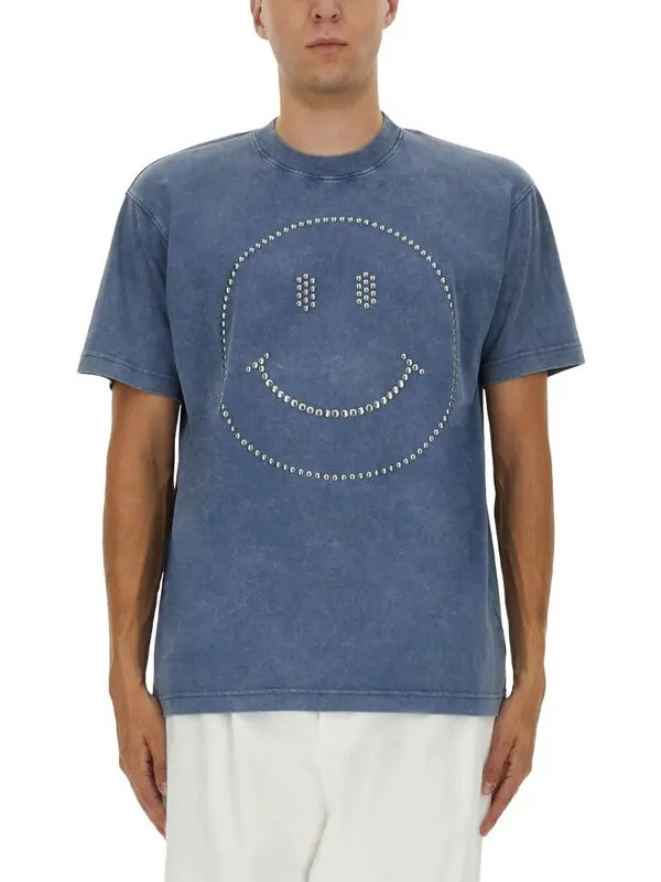 Moschino Smiley® Heavy Cotton T Shirt - Blue