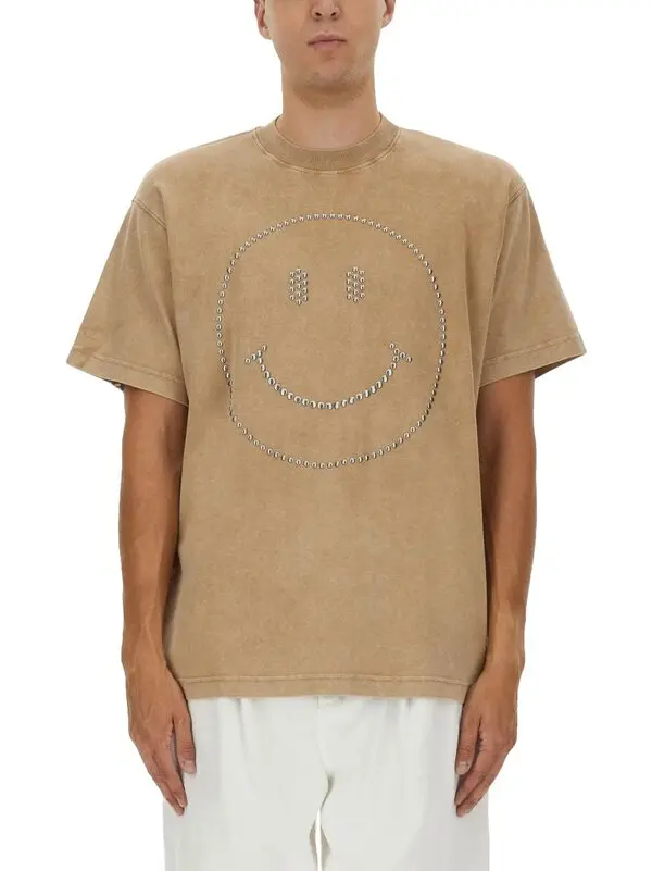 Moschino Smiley® Heavy Cotton T Shirt - Brown