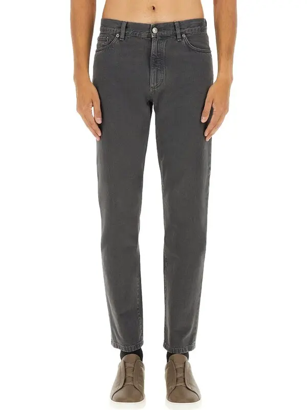Zegna Straight Leg Denim Pants - Grey