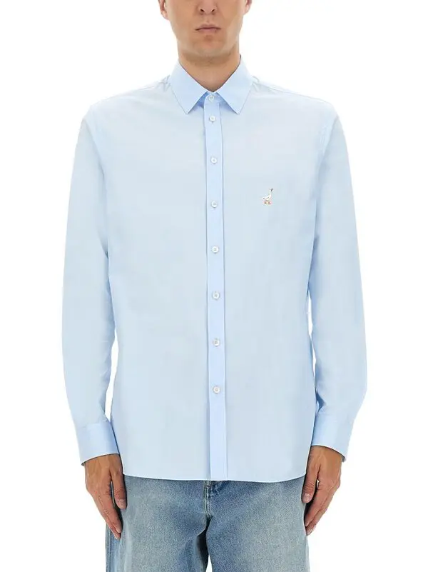 Moschino Cotton Poplin Shirt - Baby Blue