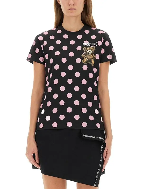 Moschino Teddy Polka Dots T-shirt - Black