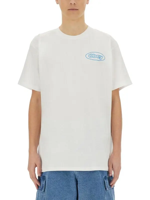 Obey Reaction' T Shirt - White