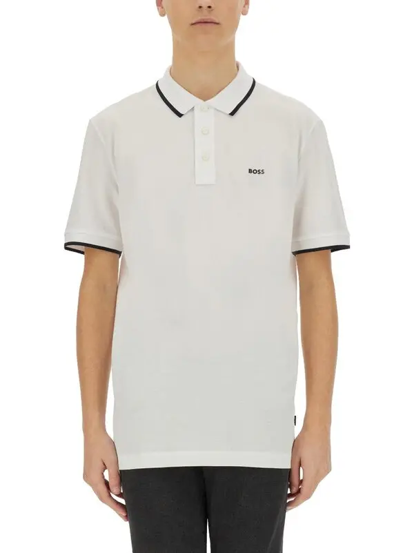 BOSS Cotton Polo - White