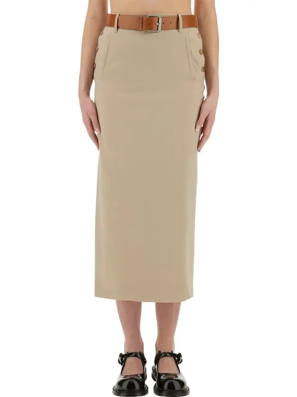 Moschino Tailored Twist Long Skirt - Beige