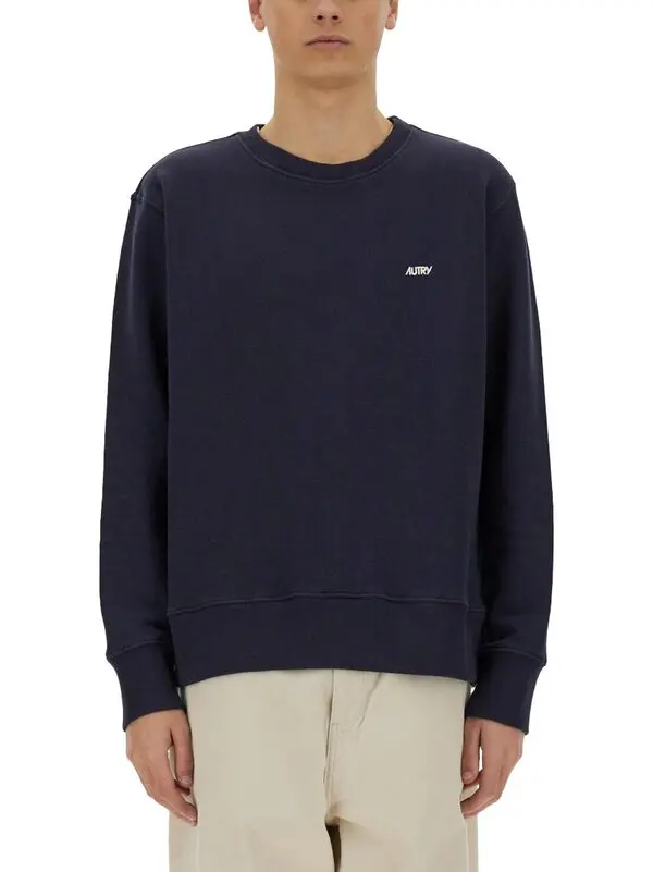 AUTRY Regular Fit Sweatshirt With Embroidered Logo - Blue